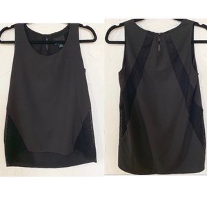 Cynthia Rowley | Tops | Cynthia Rowely Black Sleeveless Blouse Wmesh Side | Poshmark